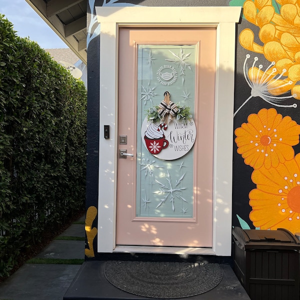 Winter Front Door Decor | Let It Snow | Snowman Front Door Wreath ...