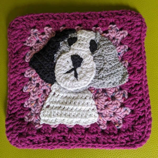 Dog Head Crochet Applique Pattern - English Springer Spaniel Instant ...