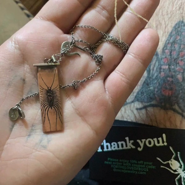 Handmade Customizable Centipede Necklace in Sterling Silver & Copper ...