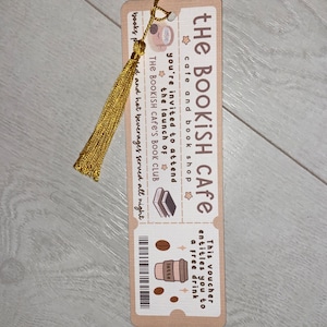 The Bookish Cafe Book Club | Coffee and Book Lover Bookmark | Coffee ...