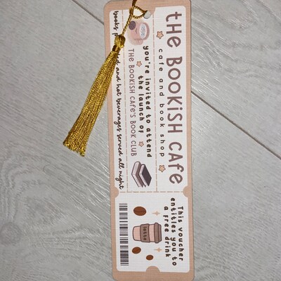 The Bookish Cafe Book Club Coffee and Book Lover Bookmark Coffee ...