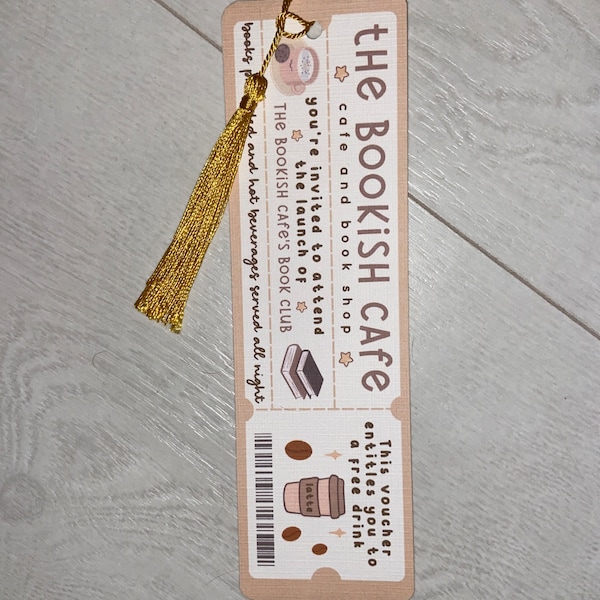 The Bookish Cafe Book Club | Coffee and Book Lover Bookmark | Coffee ...