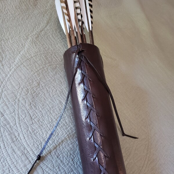 Leather Back Quiver With Decorated, Laced-up Front - Etsy