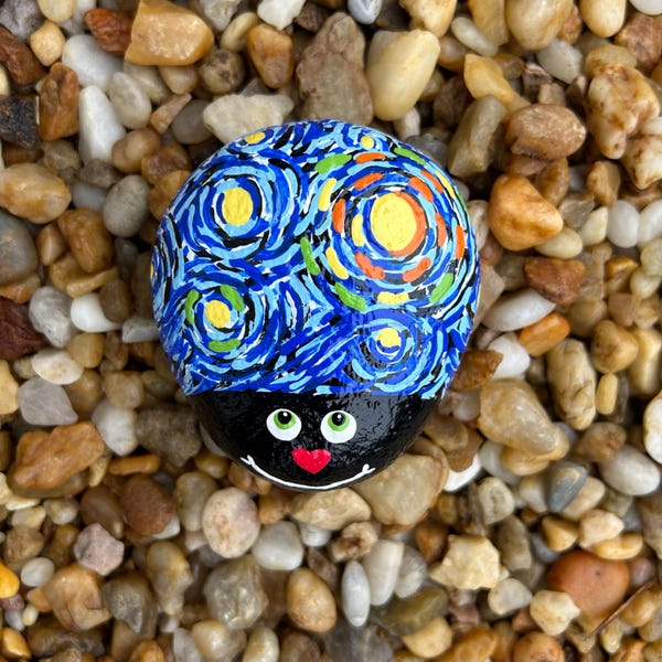 Flower Painted Rock, Rainbow Painted Stone, Floral Paperweights, Home ...