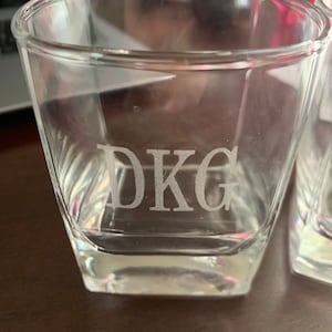 Single Rocks Glass Personalized W/ Single Initial Individual Engraved ...
