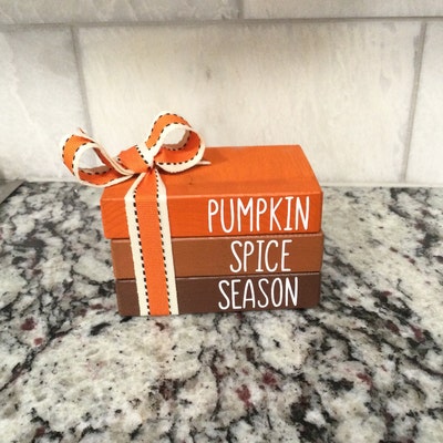 Pumpkin Spice Fall Tiered Tray Decor Autumn Decor Book Bundle Fall Book ...