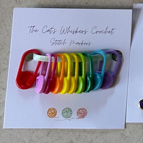 Set of 10 Rainbow Stitch Markers for Crochet, Stitch Markers for ...