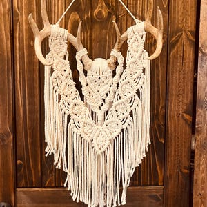 Macrame Antler Tutorial Pattern Wall Hanging, Digital Download, Witchy ...