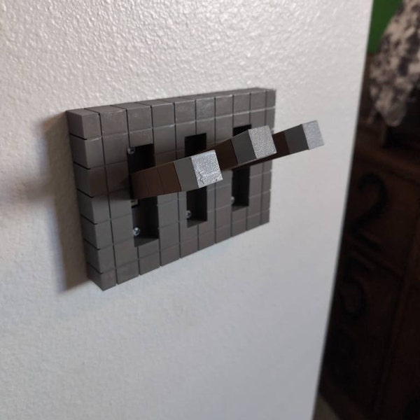 Minecraft-inspired Lever Triple Light Switch Plate - Etsy
