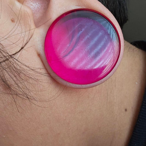 Up to 2" Pitaya Jello Pink Berry Transparent Acrylic Ear Plugs Gauges ...