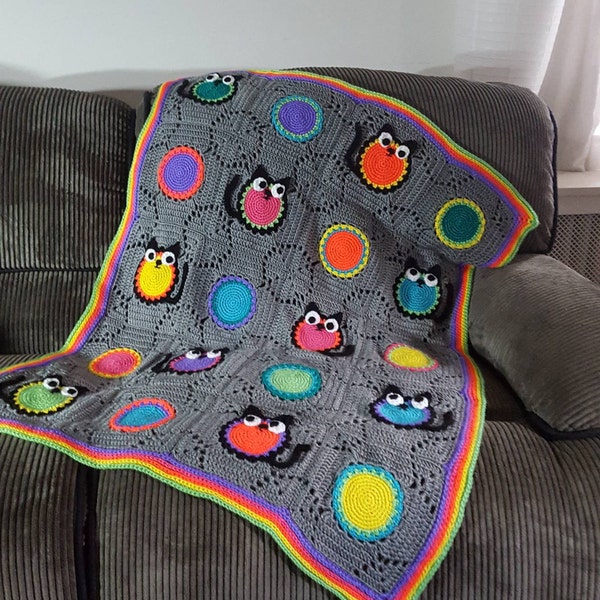 CROCHET PATTERN - Cat Lover - Crochet Blanket Pattern W/ Cats, Cat ...
