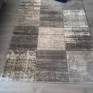 Beige Silver Grey Marble Shimmer Sheen Effect Modern Rug Silky Soft ...