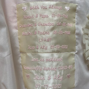 IN MEMORY OF Wedding Dress Label, Several Designs, Custom Design ...