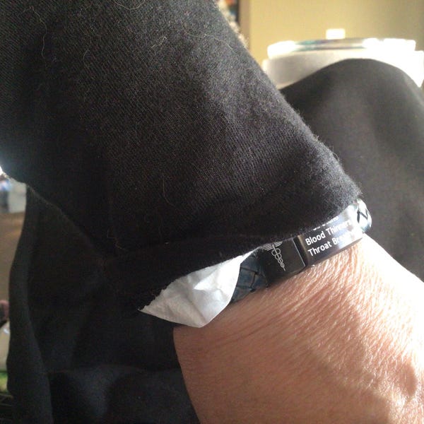 Red Medical Alert ID Bracelet With Soft Leather - Personalised, Any ...