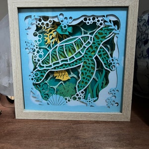 3d Sea Turtle Shadow Box Svg 3d Turtle Shadow Box Svg - Etsy