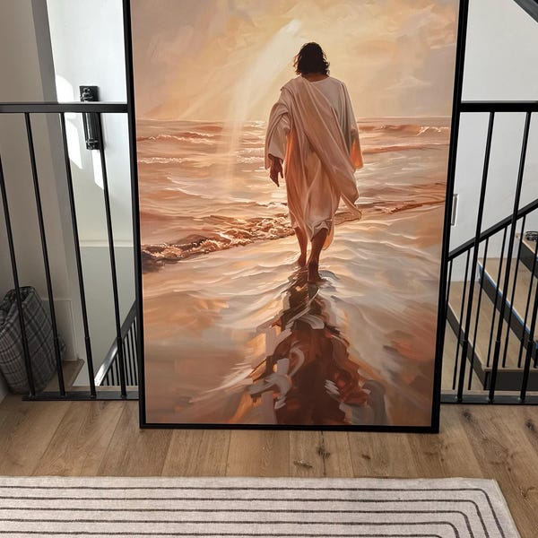 Jesus Christ Walking on Water, Christian Art, Digital Jesus Portrait, I ...