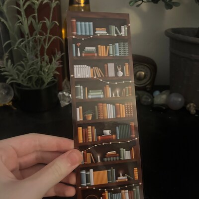 Dark Academia Bookshelf Bookmark - Etsy
