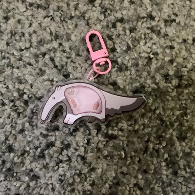 Anteater Shaker Charm Silly Animal Biology Eating Ants 3D Double Sided ...