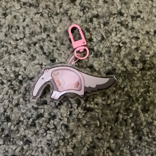 Anteater Shaker Charm | Silly Animal Biology Eating Ants 3D Double ...