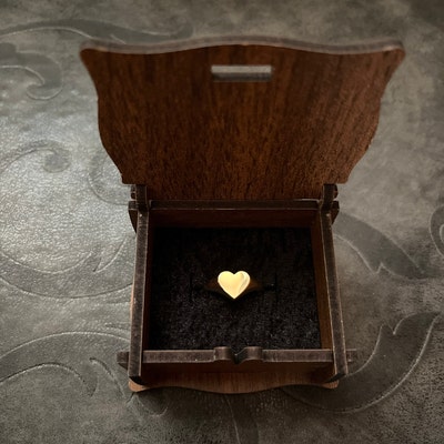 Quinceanera Angel Wing, 14K Solid Gold 15 Anos Heart Ring, 925 Sterling ...