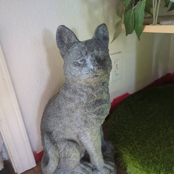 Solid Rock Stoneworks Whiskers Cat- 16" Tall- Flint - Etsy
