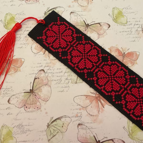 Palestinian Tatreez Floral Cafe Bookmark, Embroidery Digital Pattern ...