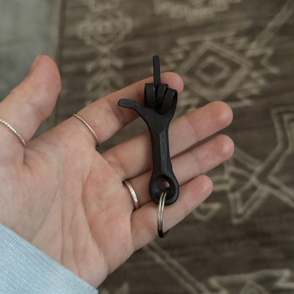 Blacksmith Forged Hand Gesture Keychain | Peace Sign, Middle Finger ...