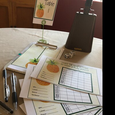 WATERMELON Summer Bunco Score Card Sheet With Matching Table Numbers ...