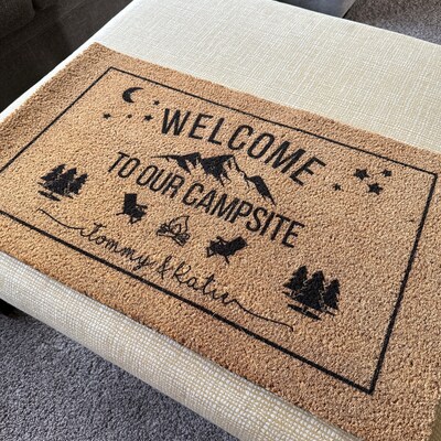 Welcome to Our Campsite Personalized Doormat for Camper Doormat for ...