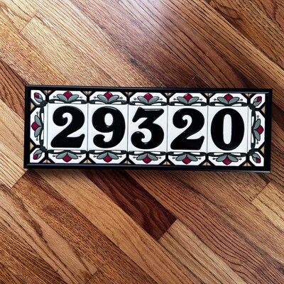 House Numbers Address Tiles Framed Set Custom Address Tiles Sign Hand ...