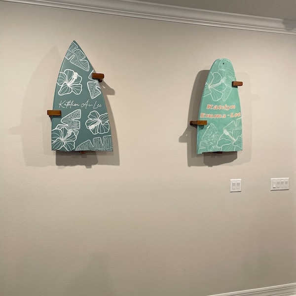 Vertical Carved "aloha" Wall Display Storage Racks Hangers 3pc Teak ...