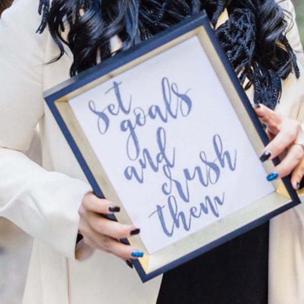 Set Goals and Crush Them, Motivational Poster, Inspirational Wall Art ...