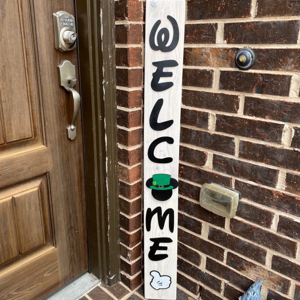 Mickey Mouse Inspired Interchangeable Seasons Welcome Sign - Etsy