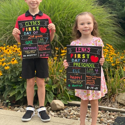 2-in-1 Reusable Back to School Sign First & Last Day of - Etsy