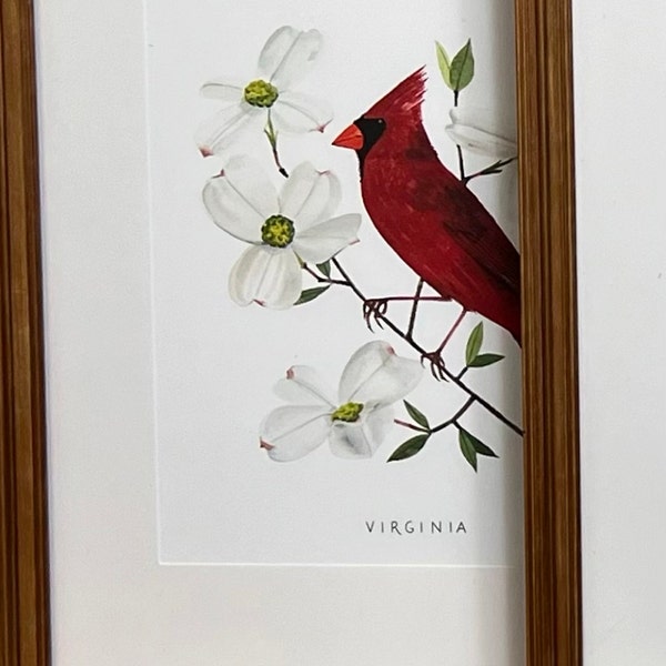 State Bird and Flower Poster | Modern State Bird and Flower Illustrated ...