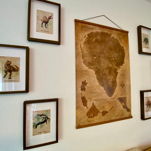 Jurassic Park Map Poster - Dinosaur Decor - Isla Nublar Map - the Lost ...