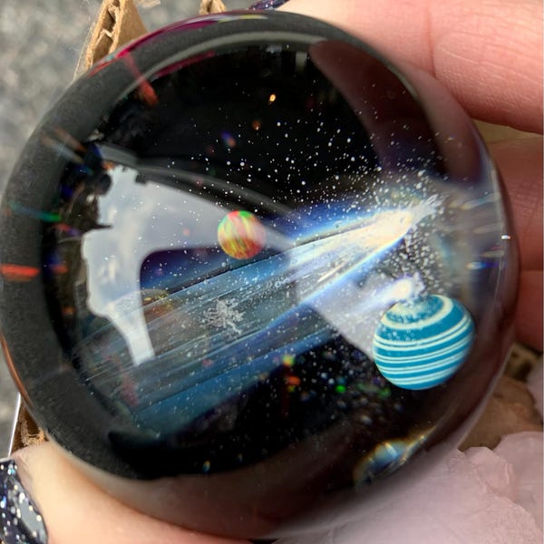 Rainbow Dichroic Glass Snake Sculpture Figurine With Realistic Eyes by ...