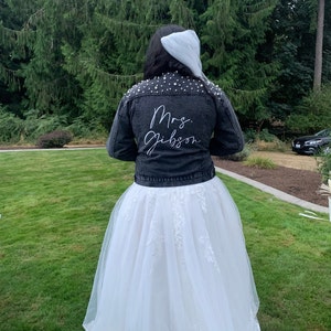 Little Girls Personalized Blue Pearl Denim Jacket Flower - Etsy