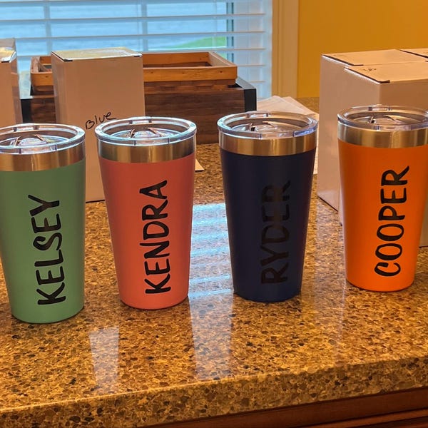 20oz Tumbler Personalized Name Vinyl Decal, Monogrammed Name Vinyl ...