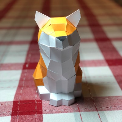 Little Shiba Inu Paper Model ,papercraft , DIY , Low Poly , PDF ...
