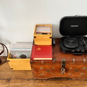 Retro Record Box Handcrafted Vintage Style Vinyl Album Crate Model 355 ...