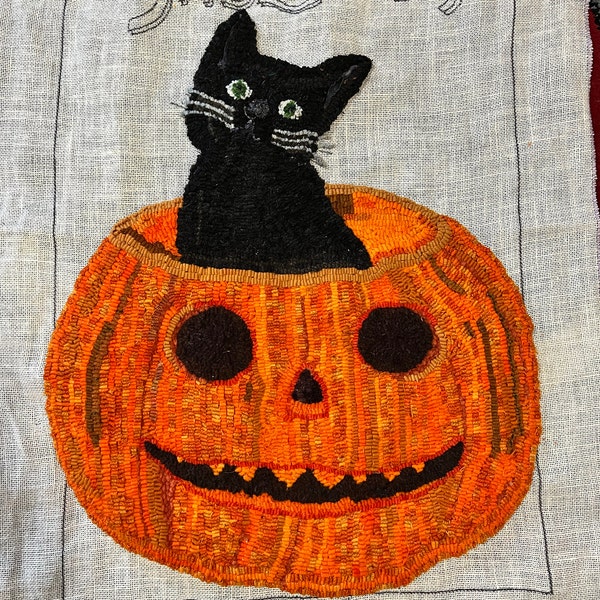 Rug Hooking Pattern for Dancing Rabbits Chair Pad, on Monks Cloth or ...