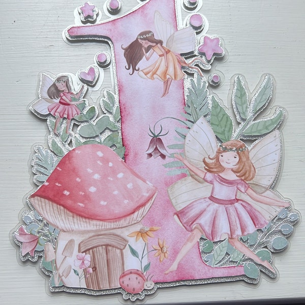 7th Birthday Girl Fairy Clipart, Pink Number One, Digital Download ...