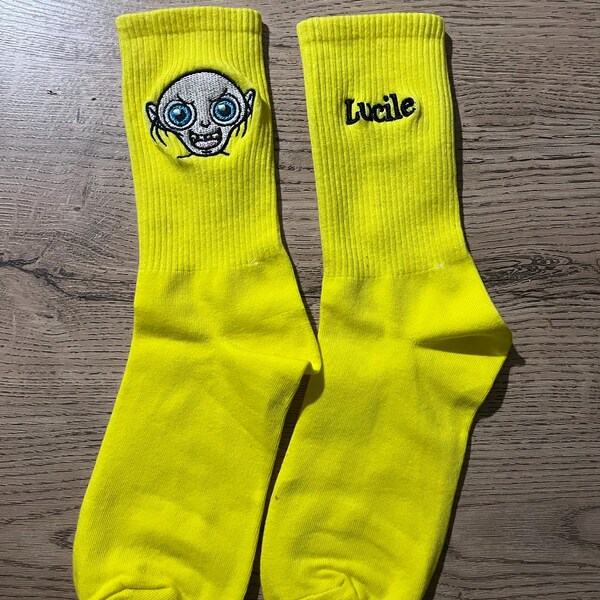 Custom Embroidered Socks, Unisex Cotton Socks Withpersonalized Text ...