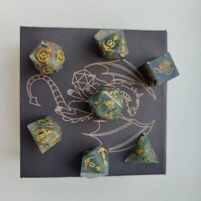 Full Set Glazed Dicefull Set Blue White Glazed Dice Set - Etsy