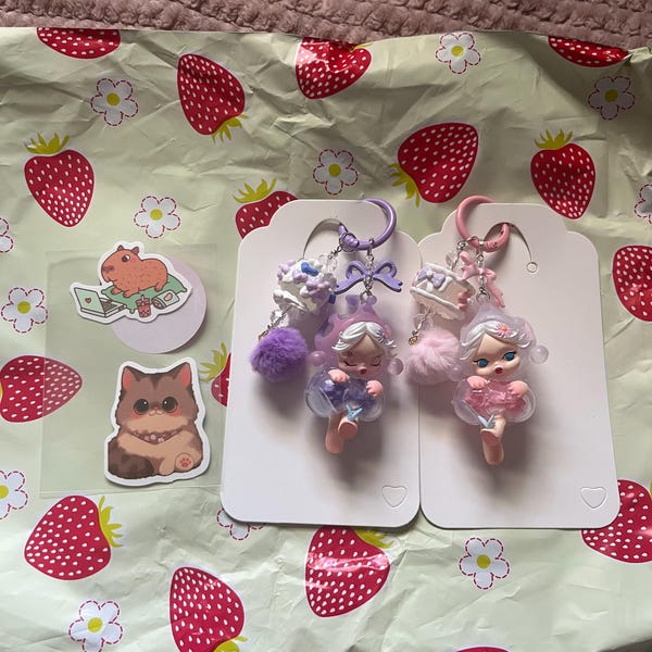 Dimoo Figures Hand Painted Bead Keychain | Bag Charm | Phone Charm ...