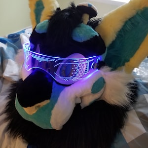 Illuminated Cyberpunk Cyber Goth Fursuit Visor WARCHIEF Clear - Etsy