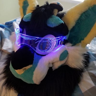 Illuminated Cyberpunk Cyber Goth Fursuit Visor WARCHIEF Clear - Etsy