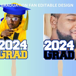 2024 Grad Fan Template Custom Grad Fan Editable Template Canva Template ...