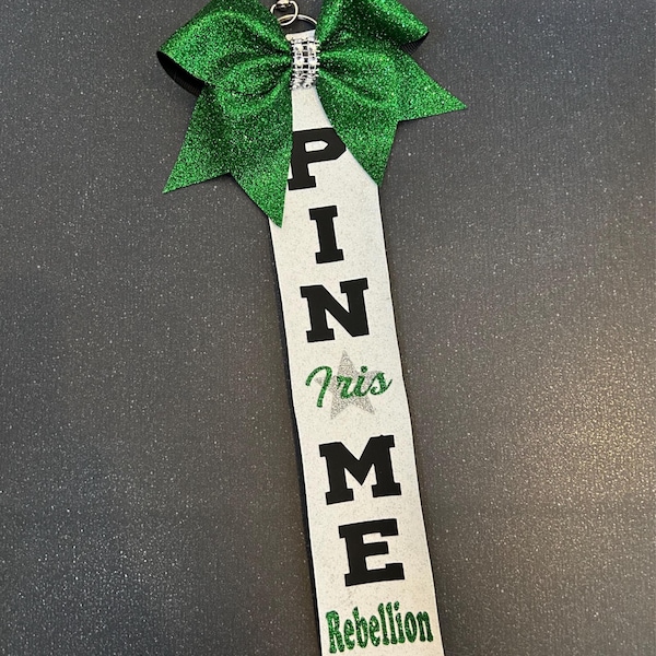 Pin Me Cheer Ribbon, Pin Me Comp Chain, Cheerleader Gift, Pin Me ...